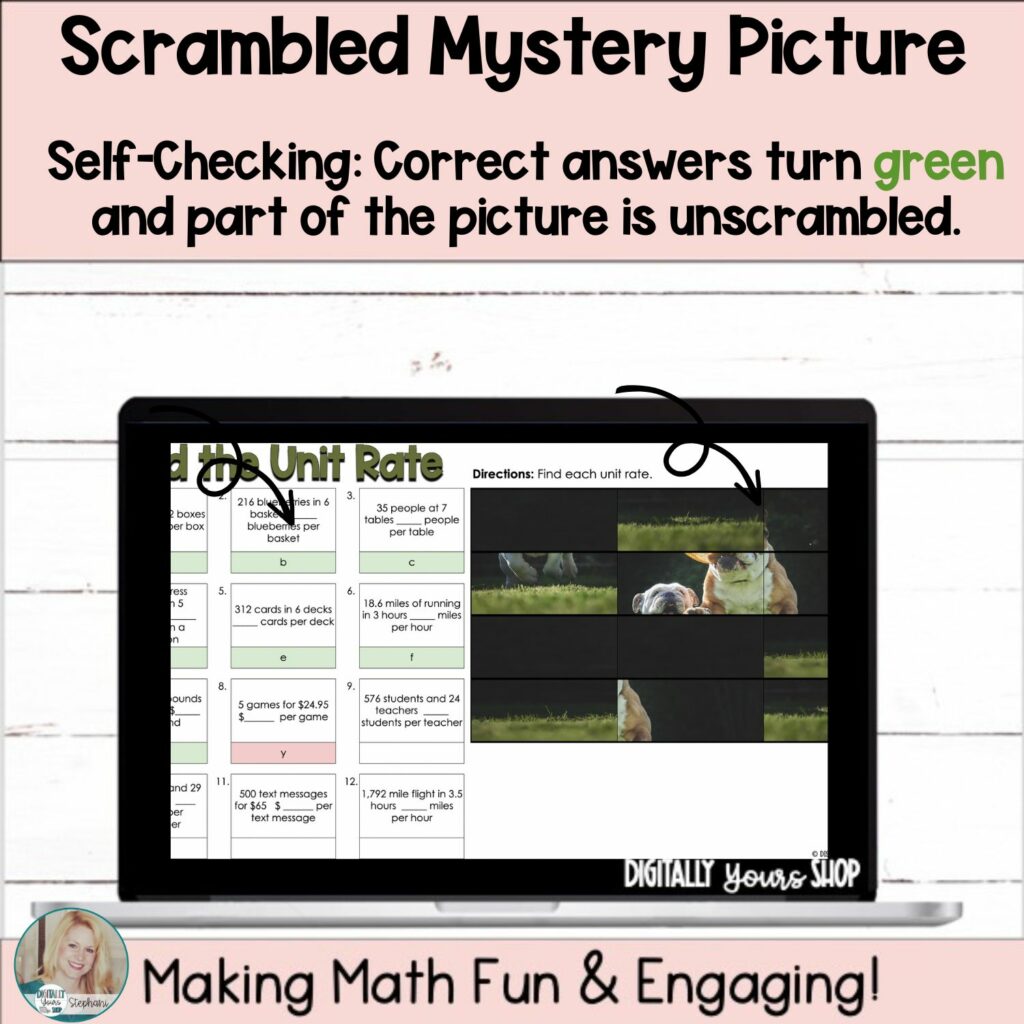 Find Unit Rate Self-Checking Digital Activity | Made By Teachers