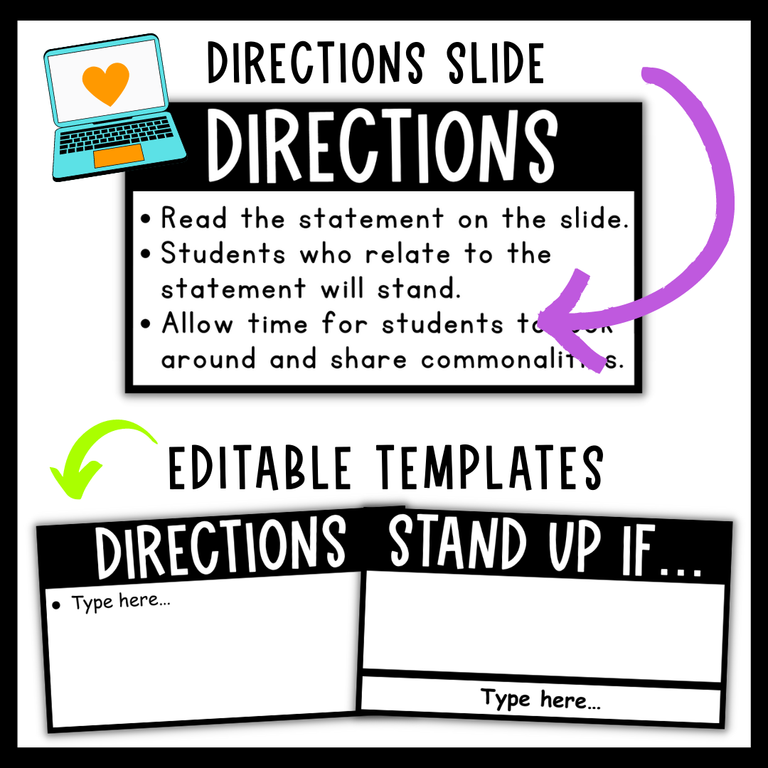 Back to School / After Summer Break Activity - Stand Up Sit Down Game ...