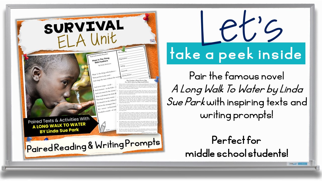 Survival Unit - Middle School Paired Reading, Prompts for A Long Walk ...