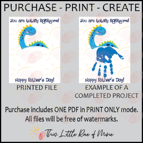 You are totally ROARsome - Dinosaur - Father's Day - Handprint Art ...