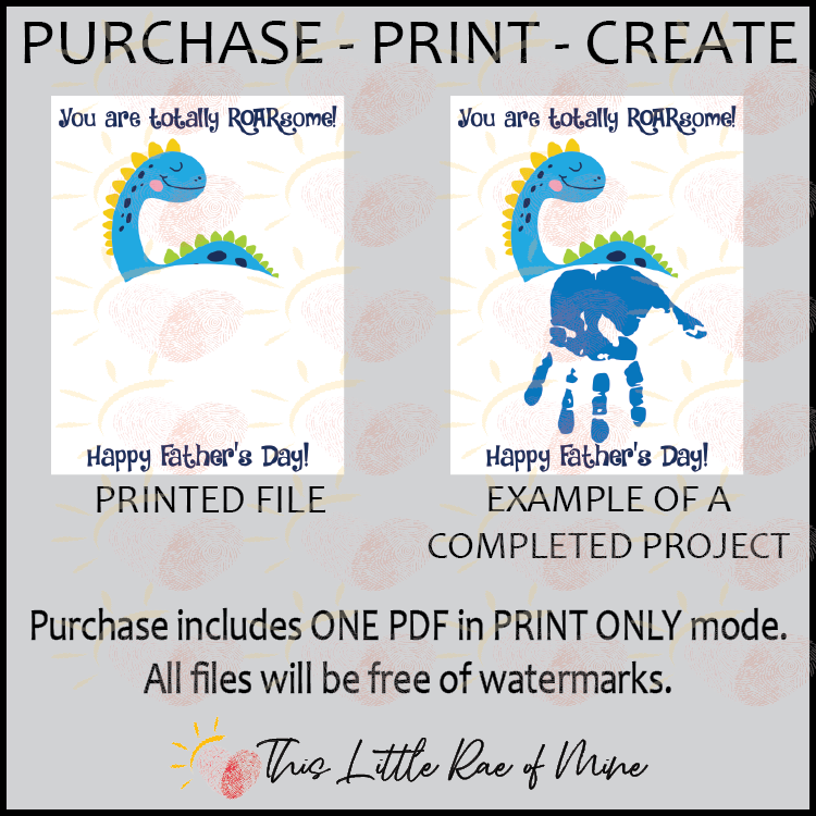 You are totally ROARsome - Dinosaur - Father's Day - Handprint Art ...