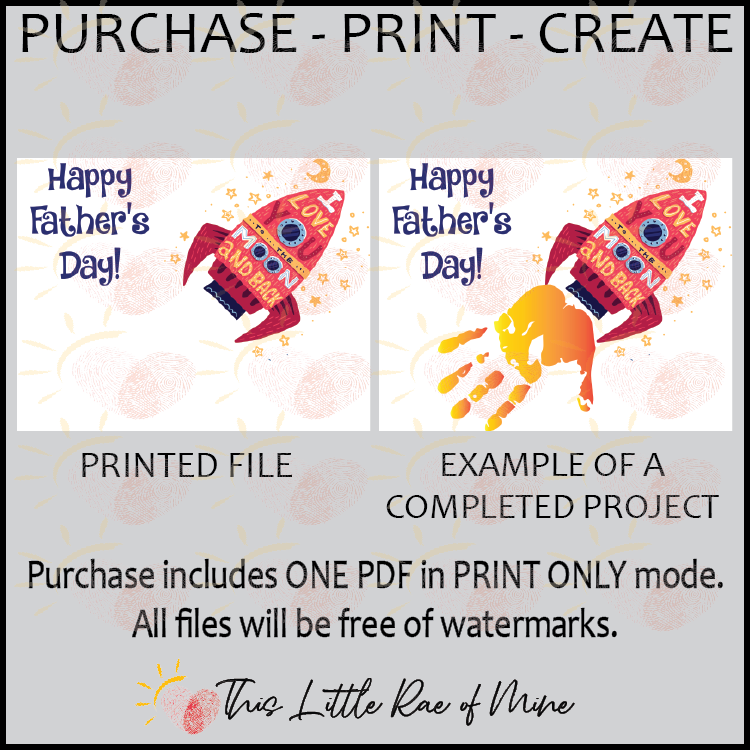 Love you to the moon and back - rocket - Father's Day - Handprint Art ...