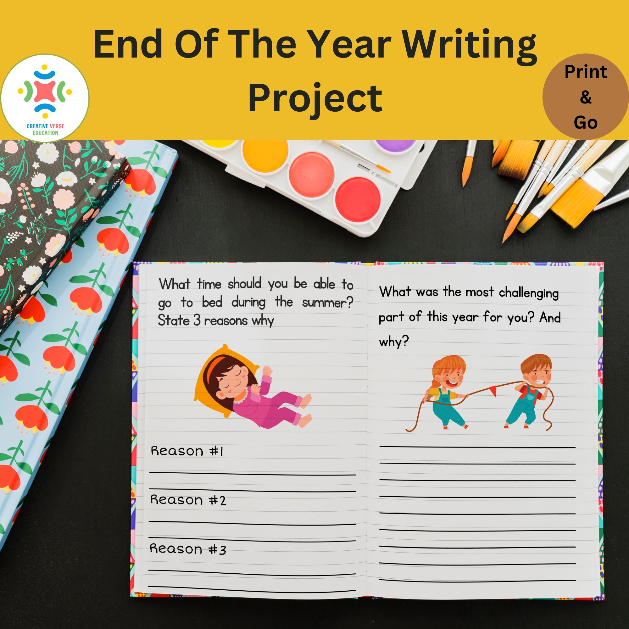End Of Year Writing Project - Colorful & Memorable Print & Go! | Made ...