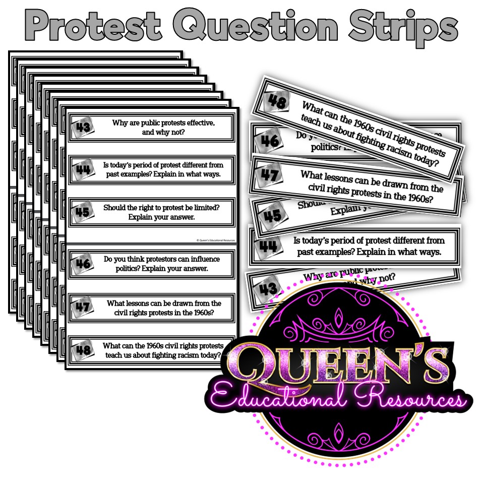 Protest Questions and Worksheets | Protest Activities | Civil Rights ...