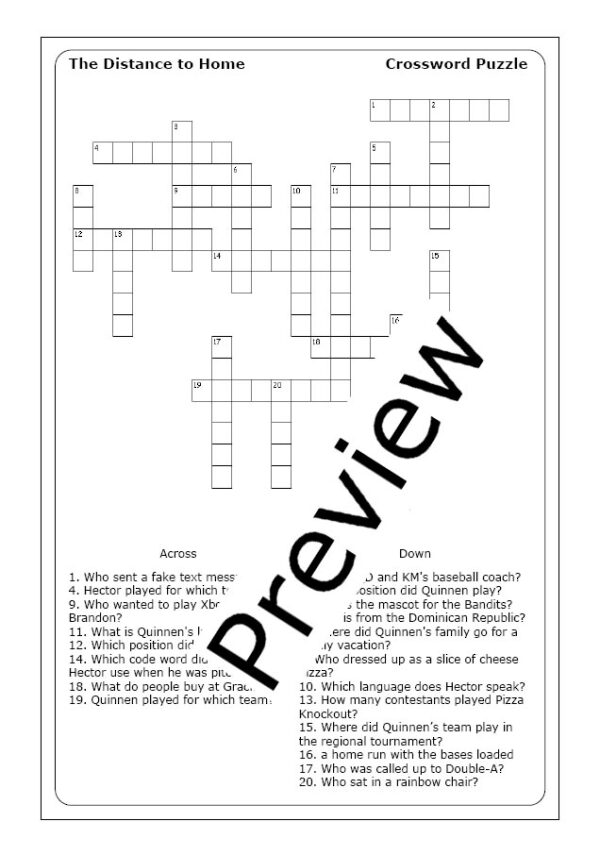 Jenn Bishop "The Distance to Home" worksheets | Made By Teachers