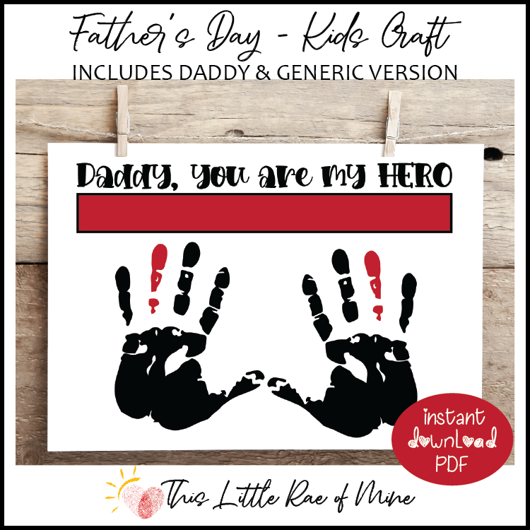 You are my Hero - fireman - thin red line - Father's Day - Handprint ...