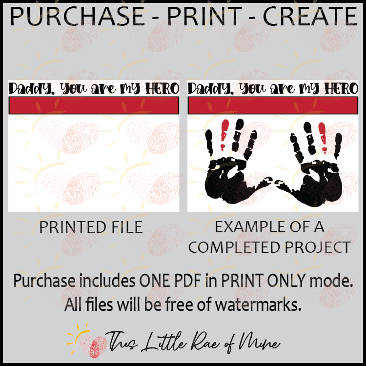 You are my Hero - fireman - thin red line - Father's Day - Handprint ...
