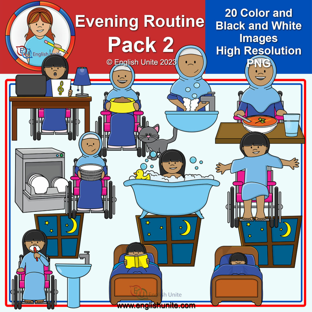 Clip Art - Evening Routine Sequence Pack 2 | Made By Teachers