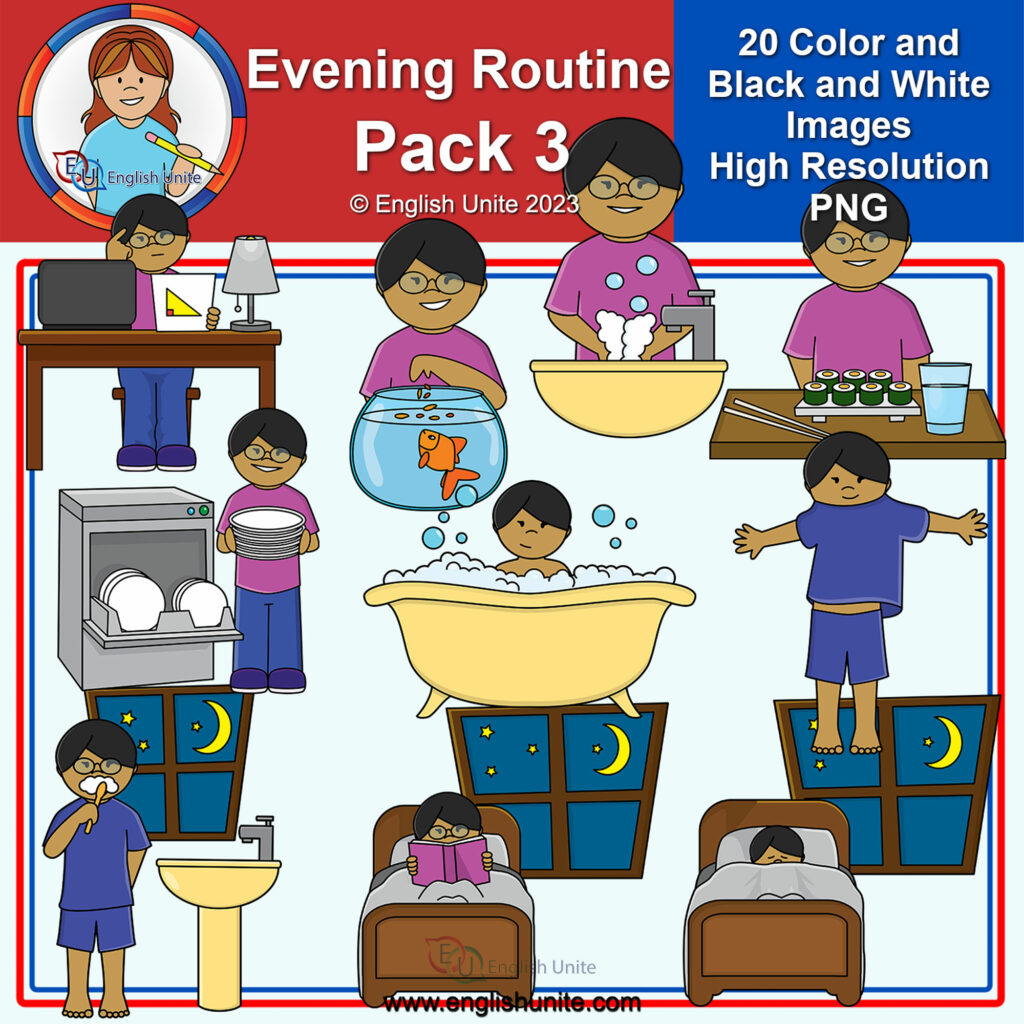 Clip Art - Evening Routine Sequence Pack 3 | Made By Teachers