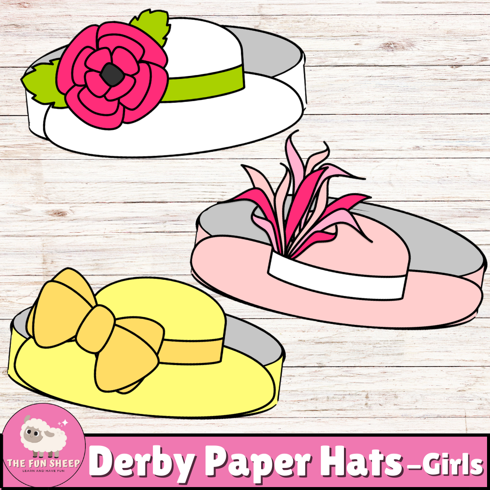 Derby Paper Hats for Girls | Kentucky Derby hats Coloring Activity ...