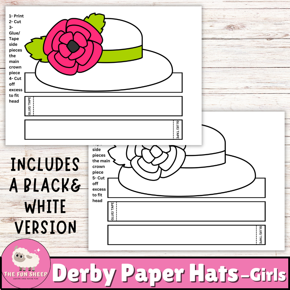 Derby Paper Hats for Girls | Kentucky Derby hats Coloring Activity ...