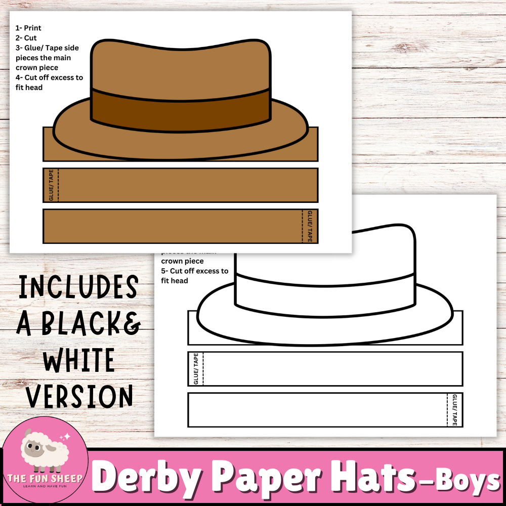 Derby Paper Hats for Boys | Kentucky Derby hats - Derby Day Activity ...