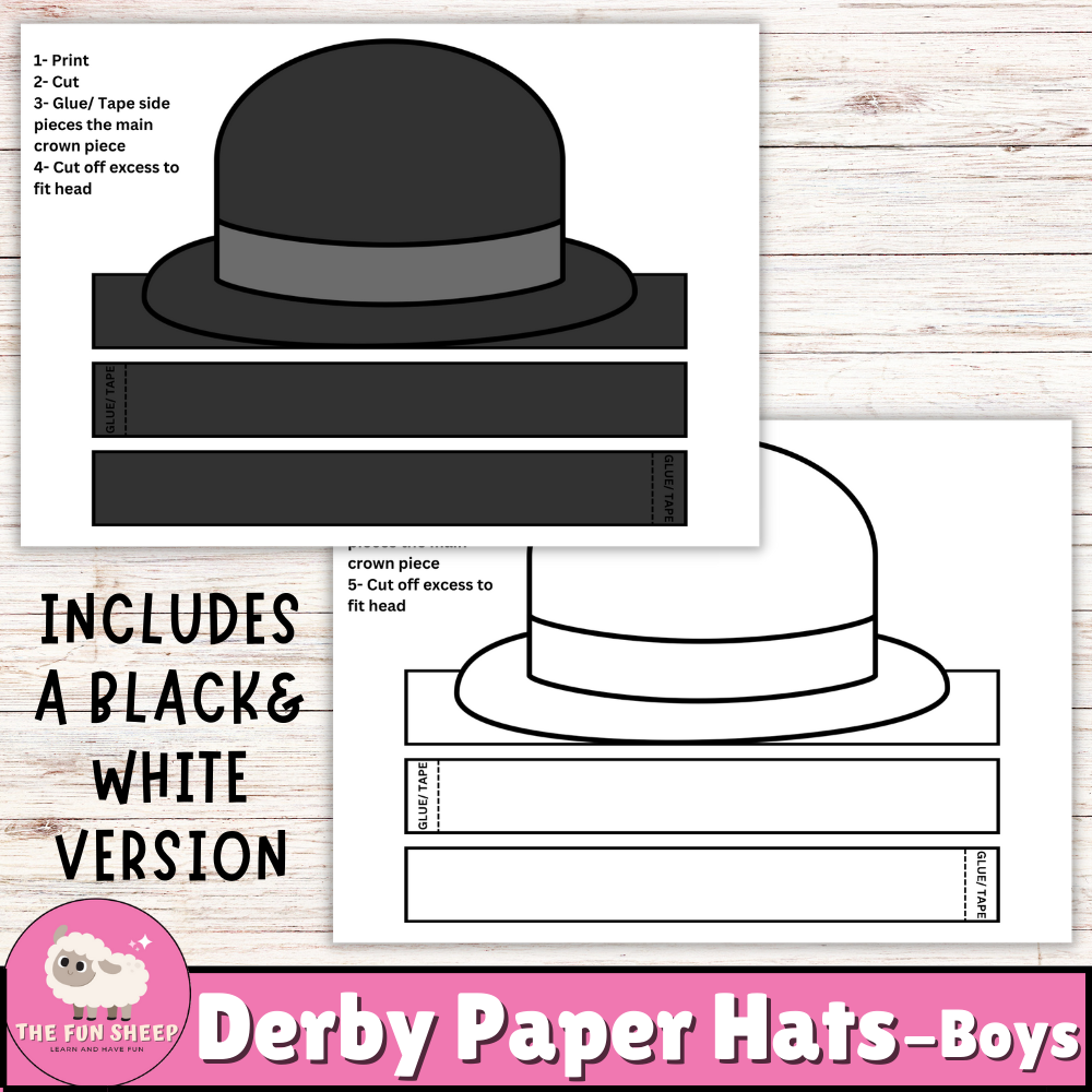 Derby Paper Hats for Boys | Kentucky Derby hats - Derby Day Activity ...