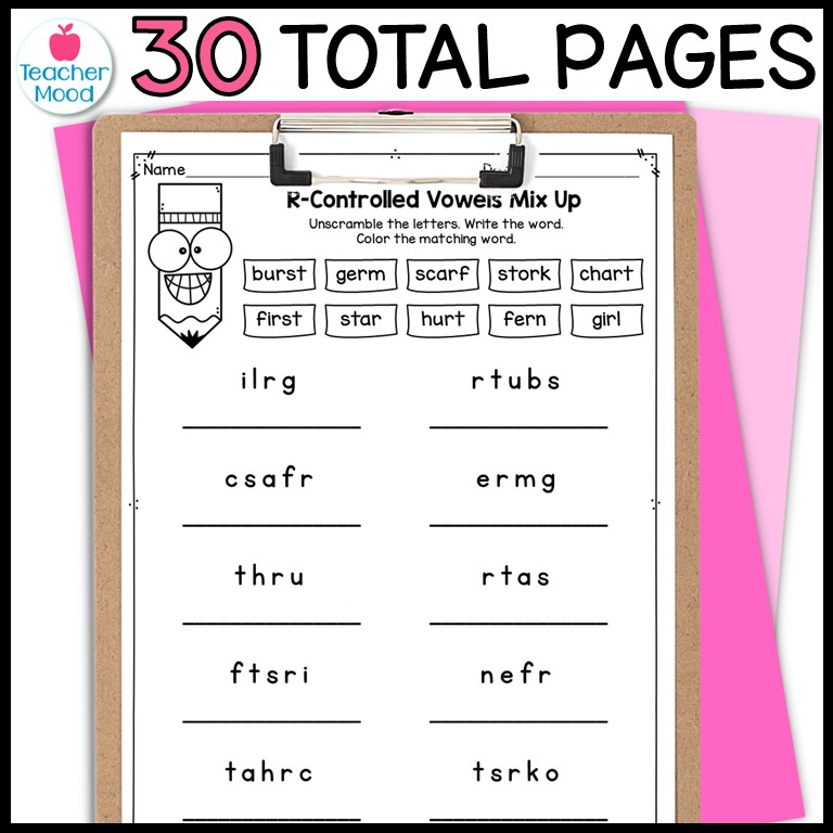 R-Controlled Vowels Phonics Worksheets | 1st Grade Word Work | Made By ...