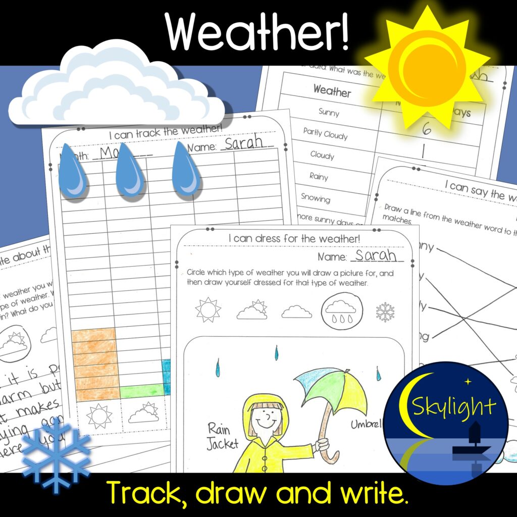 Track, Draw and Write the Weather Science Worksheets | Made By Teachers