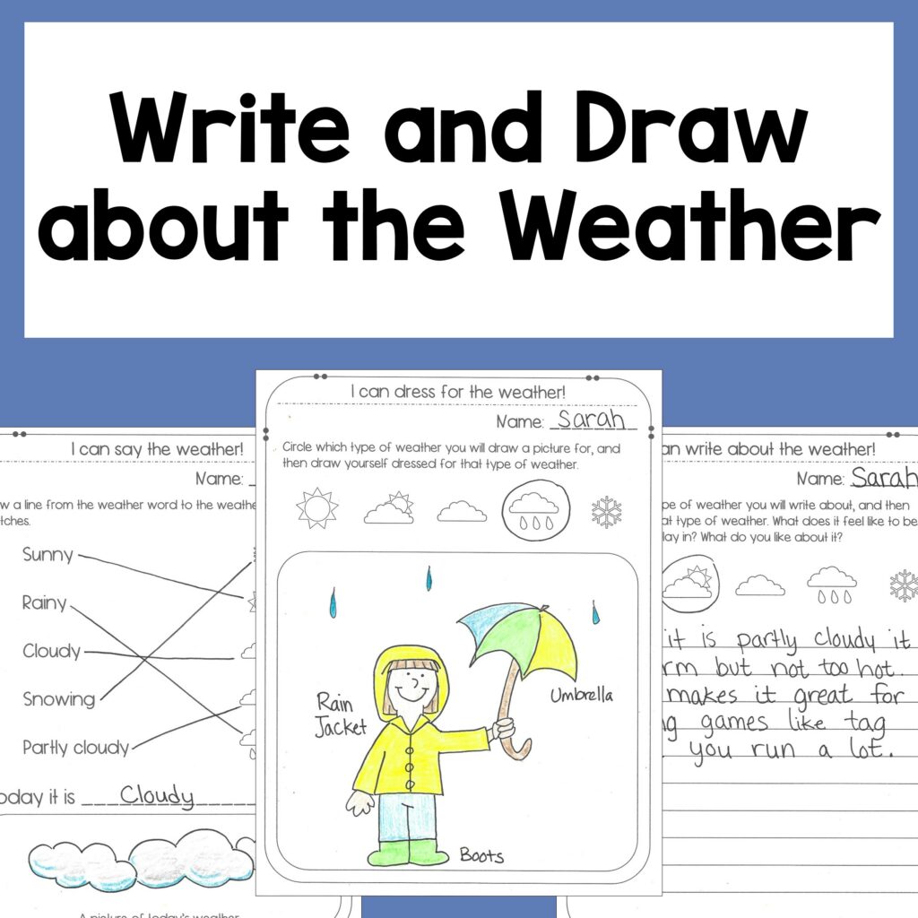 Track, Draw and Write the Weather Science Worksheets | Made By Teachers