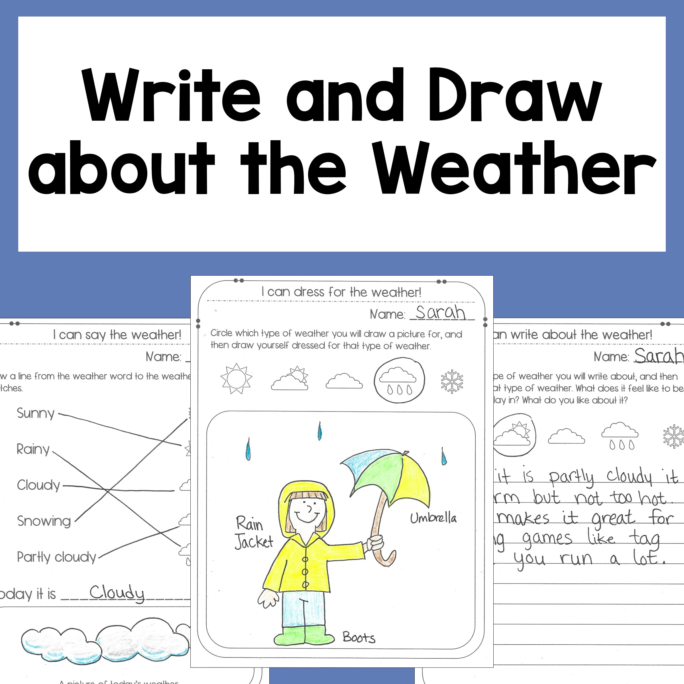 Track, Draw and Write the Weather Science Worksheets | Made By Teachers
