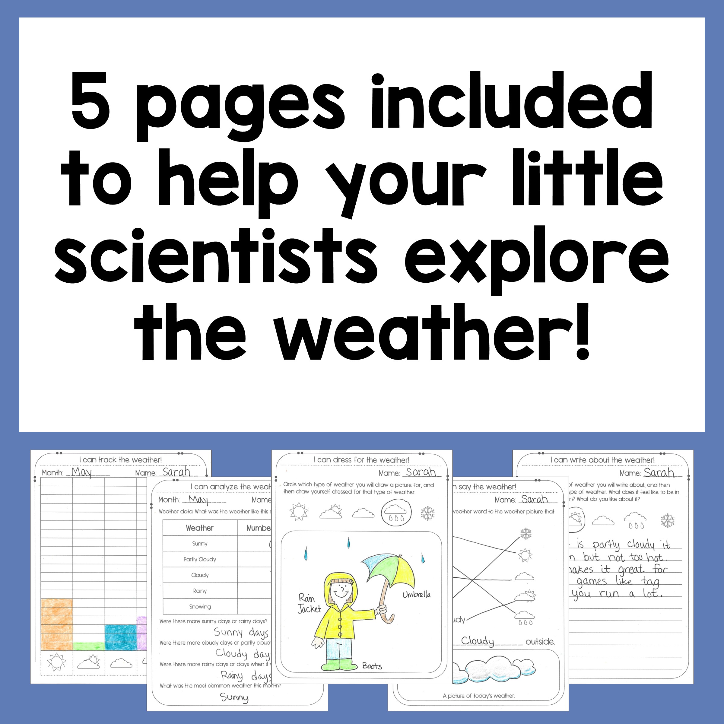 Track, Draw and Write the Weather Science Worksheets | Made By Teachers