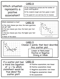 Making Predictions Scatter Plots, Trend Lines Relay Race Review | Made ...