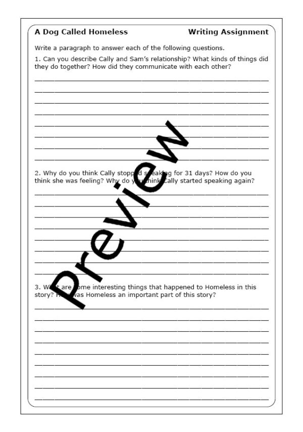 Sarah Lean "A Dog Called Homeless" worksheets | Made By Teachers