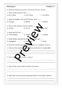 Veronica Roth "Divergent" worksheets | Made By Teachers