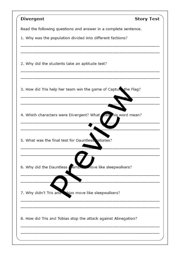Veronica Roth "Divergent" worksheets | Made By Teachers