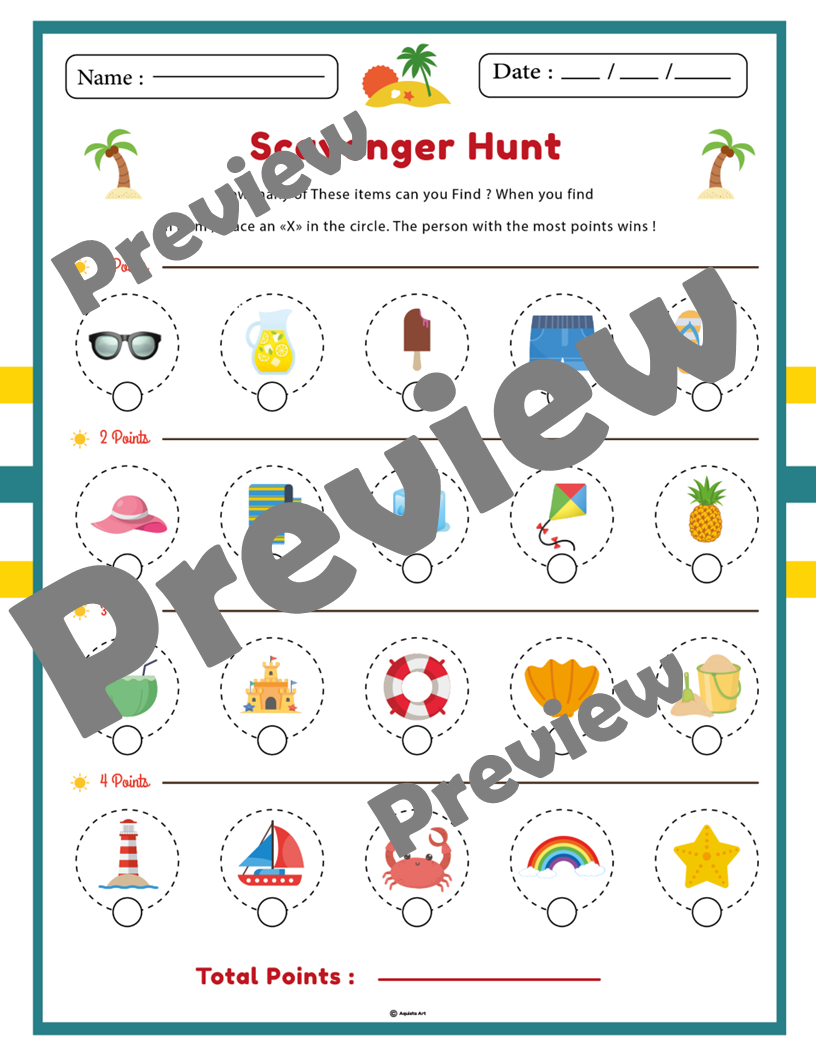 Summer Scavenger Hunt Game : Exploring Summer's Treasures | Made By ...