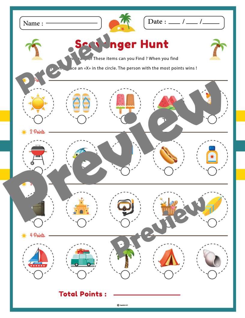 Summer Scavenger Hunt Game : Exploring Summer's Treasures | Made By ...