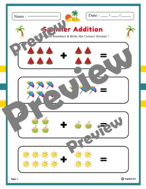 Summer Addition Worksheets : Engaging Summer Addition Worksheets for ...