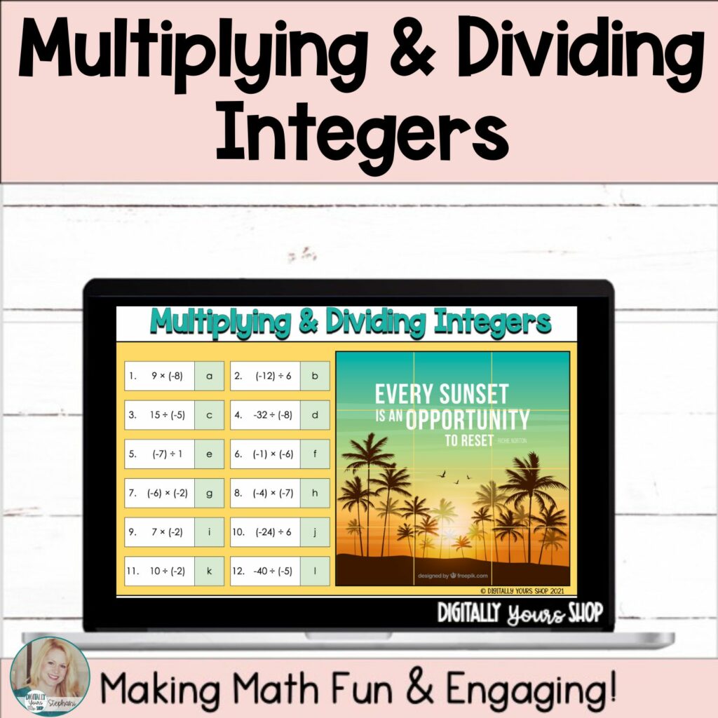 Multiplying and Dividing Integers Digital Self-Checking Activity | Made ...
