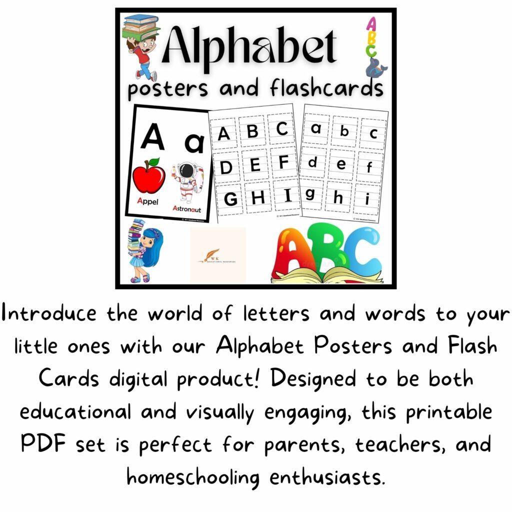 Bright Alphabet Posters and Flashcards uppercase and lowercase ...