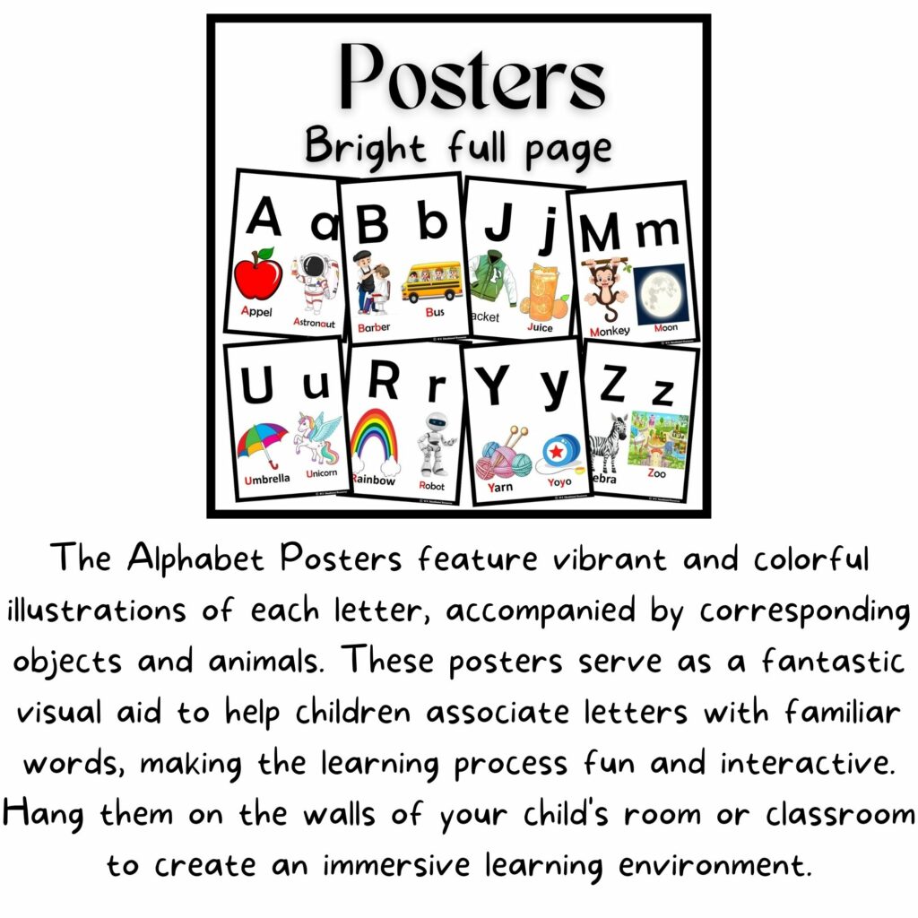 Bright Alphabet Posters and Flashcards uppercase and lowercase ...
