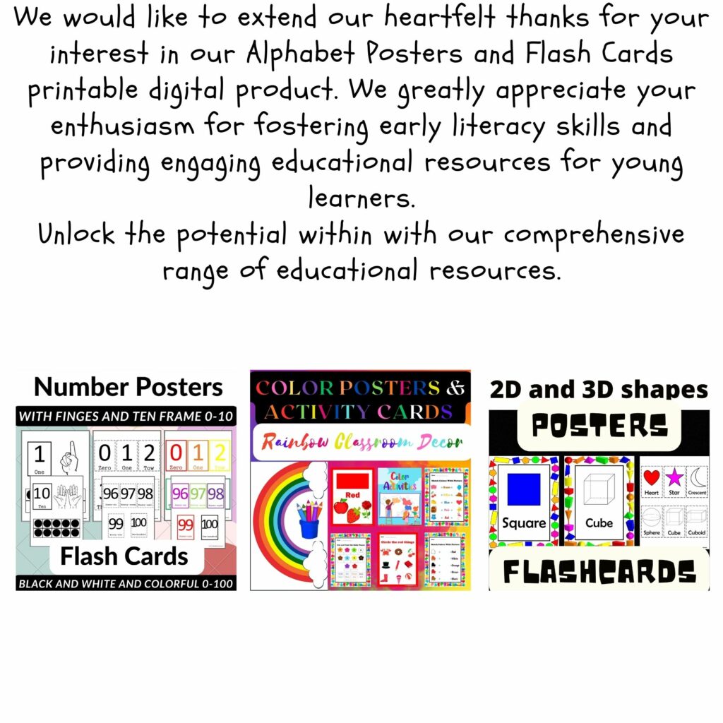 Bright Alphabet Posters and Flashcards uppercase and lowercase ...