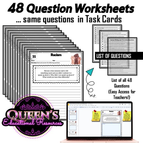 Racism Questions | Racism Worksheets | Racism Discussion | Civil Rights ...