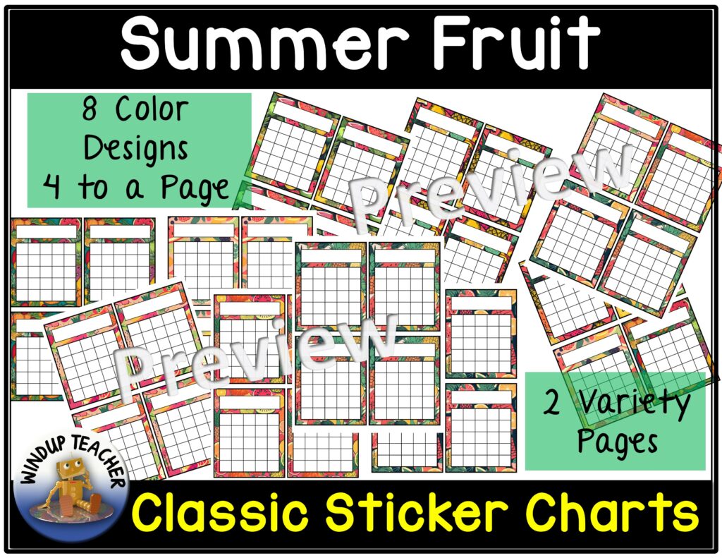 Summer Fruit Classic Sticker Charts | Made By Teachers