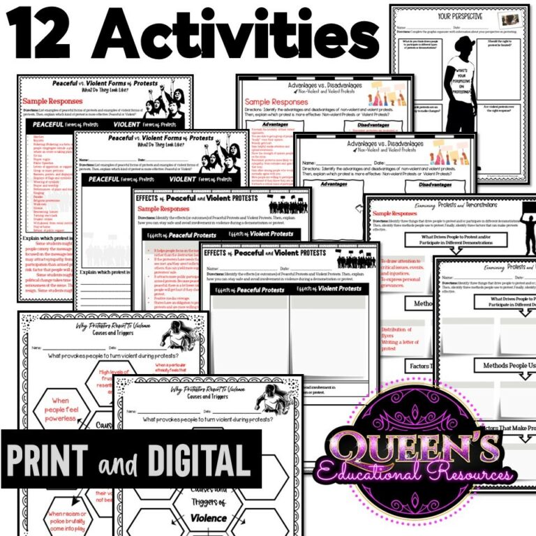 Protest Worksheets | Protest Activities | Protest Questions | Protest ...