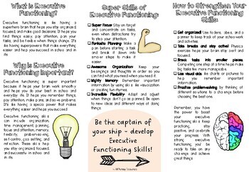 BROCHURE What is Executive Functioning Brochure - Checklist and ...