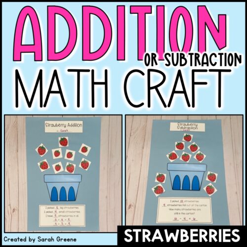 Summer Strawberry Addition or Subtraction Math Craft | Made By Teachers