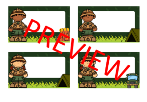 Safari Theme Decor Bundle Name Tags, Labels, and Schedule Daily Cards ...