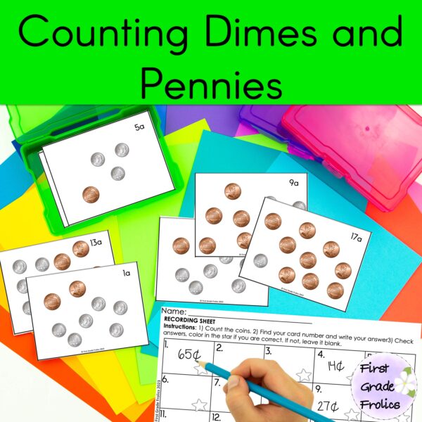 Counting Dimes and Pennies Scoot Cards | Made By Teachers