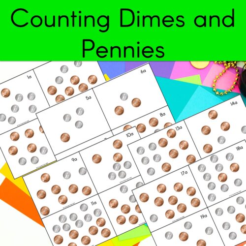 Counting Dimes and Pennies Scoot Cards | Made By Teachers
