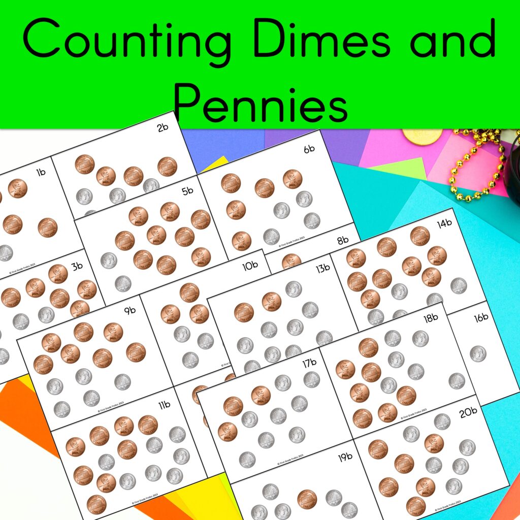 Counting Dimes and Pennies Scoot Cards | Made By Teachers