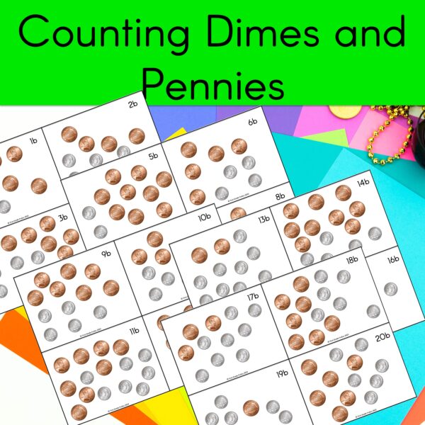 Counting Dimes and Pennies Scoot Cards | Made By Teachers