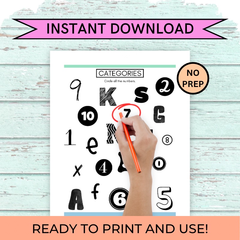 Categories Worksheets, Visual Differentiation, Sorting Activity ...