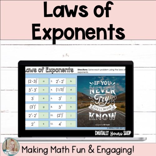 Laws of Exponents - Exponent Rules - Self-Checking Digital Activity ...