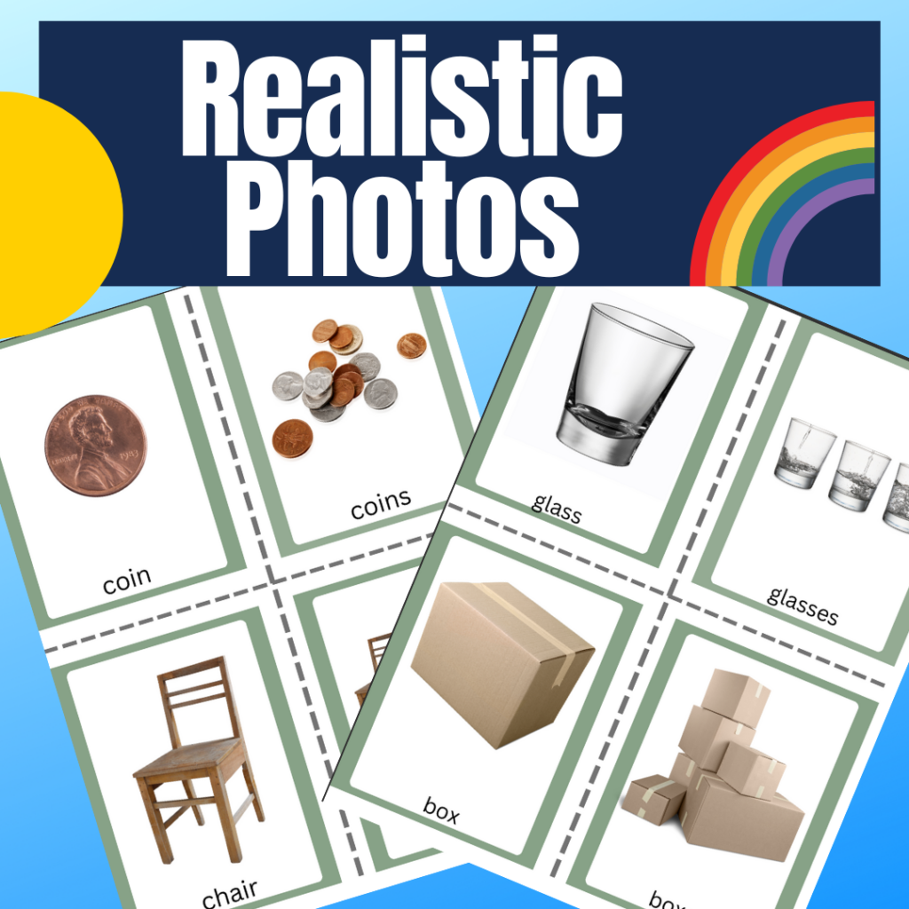 Plural Noun Picture Cards "s" "es" "ves" "ies" for Aba Autism ABLLS-R ...