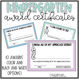 Kindergarten Milestone Award Certificates | Made By Teachers