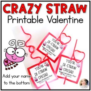 Crazy Straw Valentine Printable Tag | Made By Teachers
