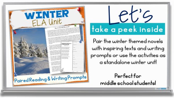 Winter Unit - Middle School Paired Reading, Writing Prompts - Print and ...
