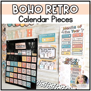 Classroom Calendar Set | Retro Boho | Made By Teachers
